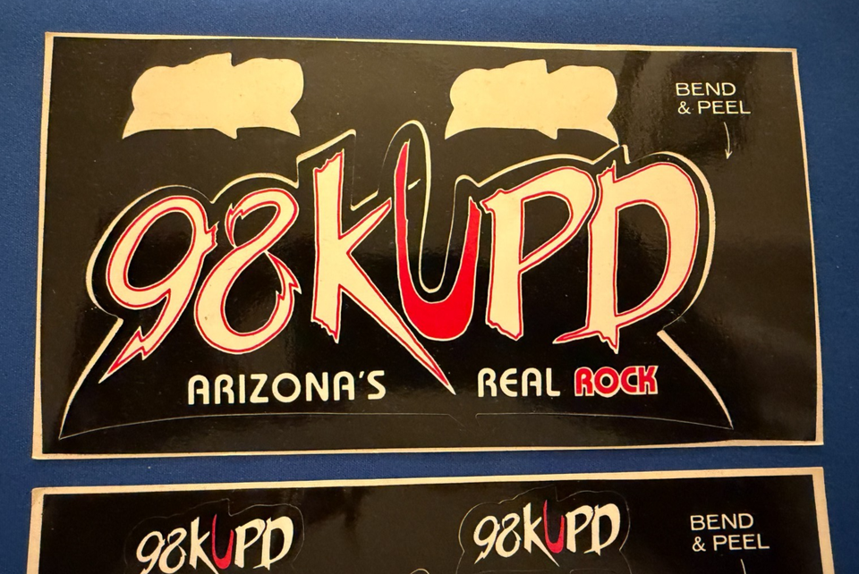 98 KUPD FM Radio Vintage 1989 Bumper Sticker Decals Phoenix AZ Real ...