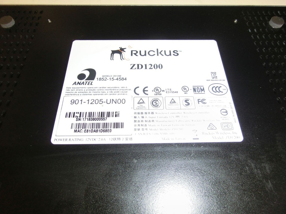 RUCKUS ZONEDIRECTOR 1200 ZD1200 901-1205-UN00 WIRELESS CONTROLLER LIC ...