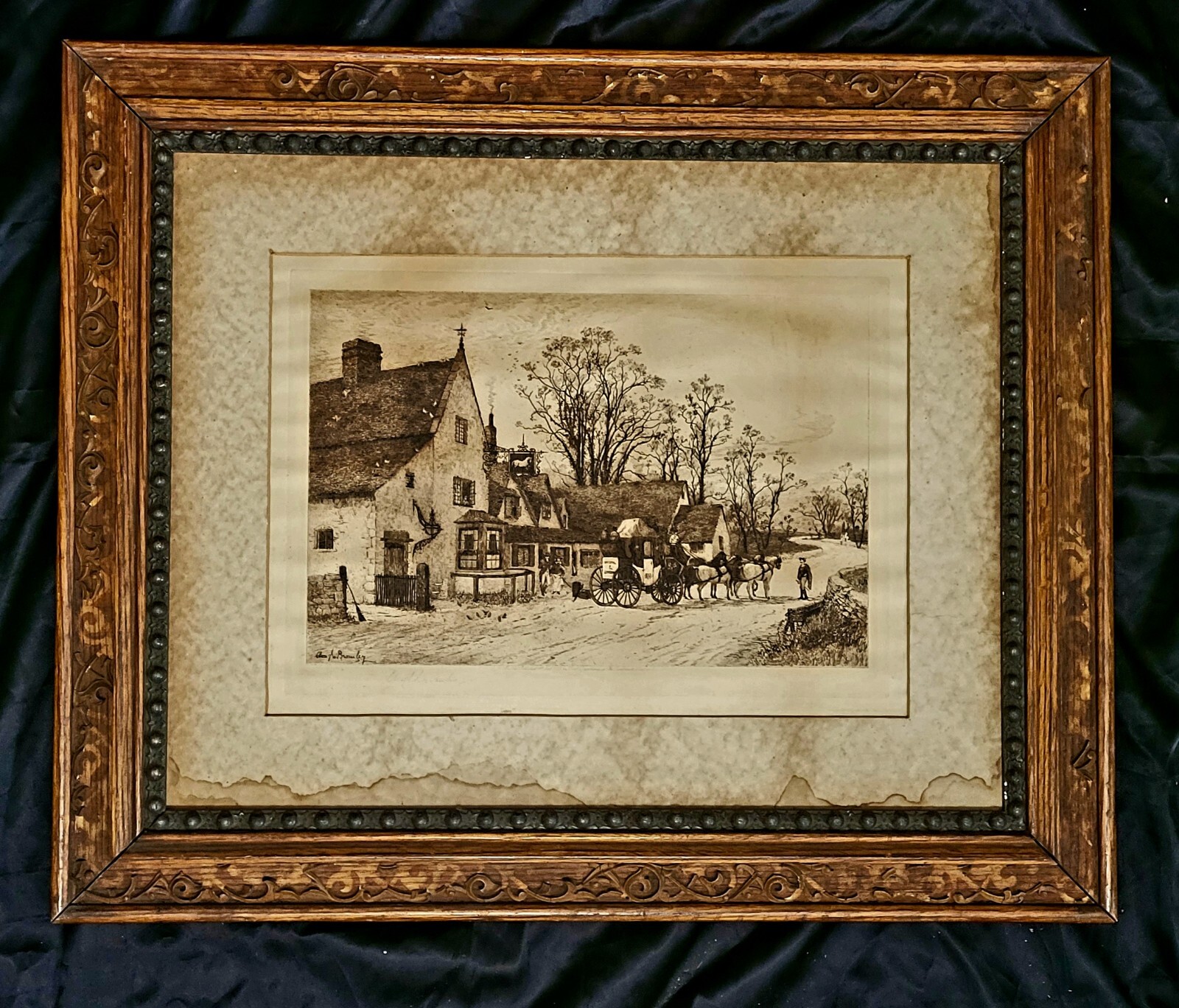 ROBERT DUNTHORNE 1887 ETCHING OF A COACH HOUSE | eBay