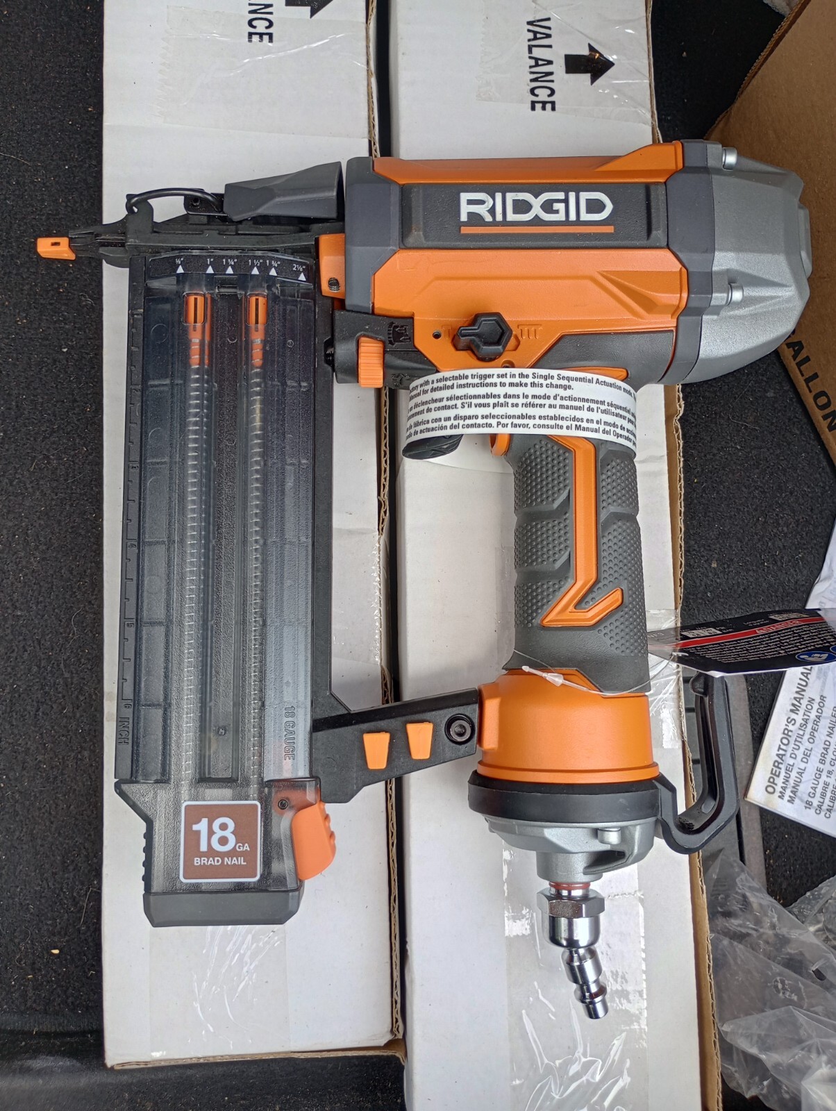 rigid 18 gauge Air brad nailer New still in plastic no box | eBay