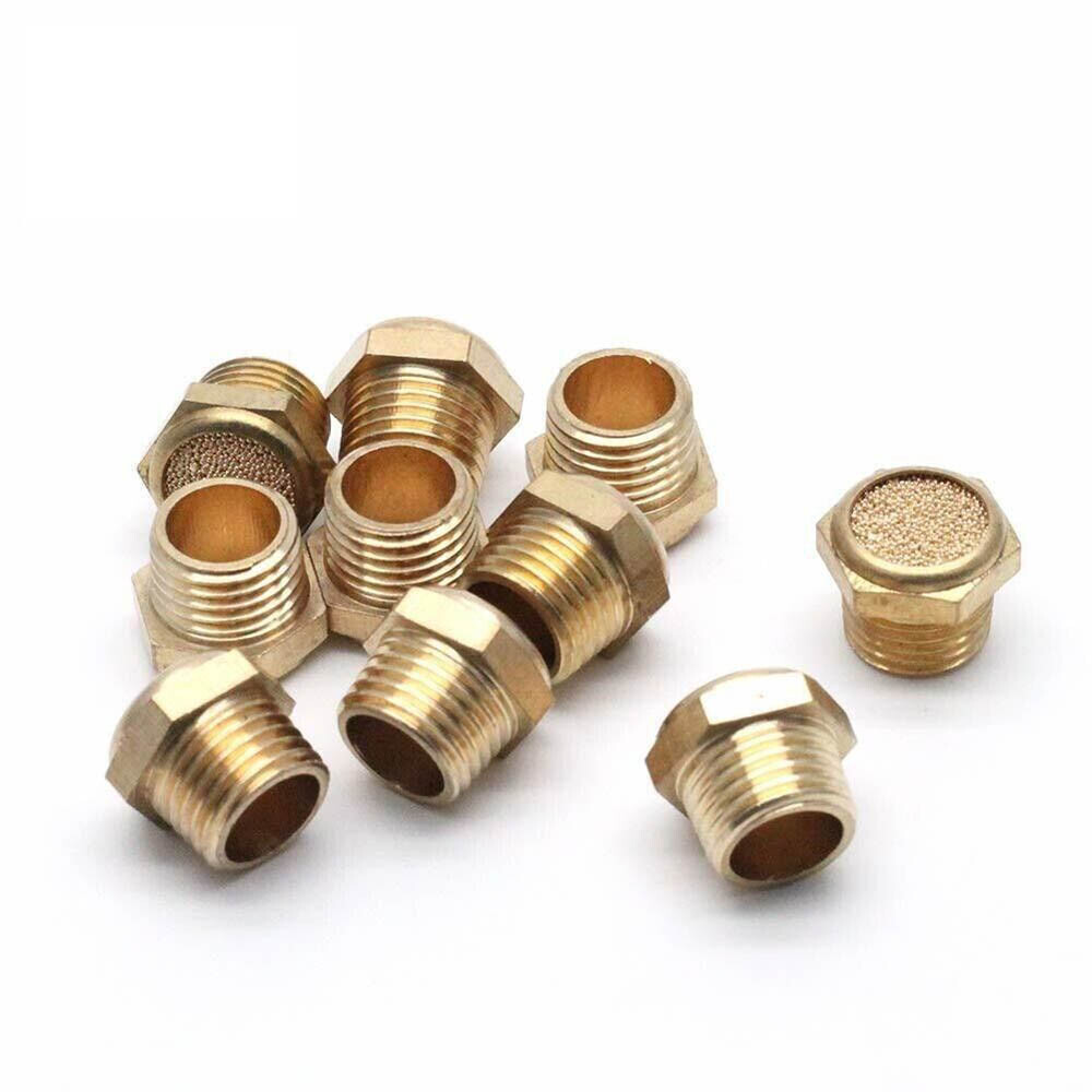 20Pcs Brass Sintered Bronze Breather Vent Flat Pneumatic Muffler Filter ...