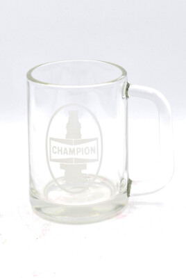Vintage Champion Spark Plug Mug Beer Frosted Etched Bar Ware Stein Logo ...