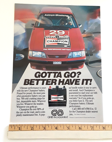 SALEEN MUSTANG CHAMPION 1988 ORIGINAL AD | eBay