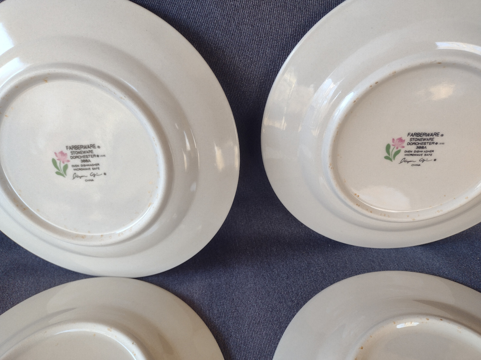 Vintage Farberware Stoneware Floral Dorchester 388A Plates 7 3/4" - Set ...