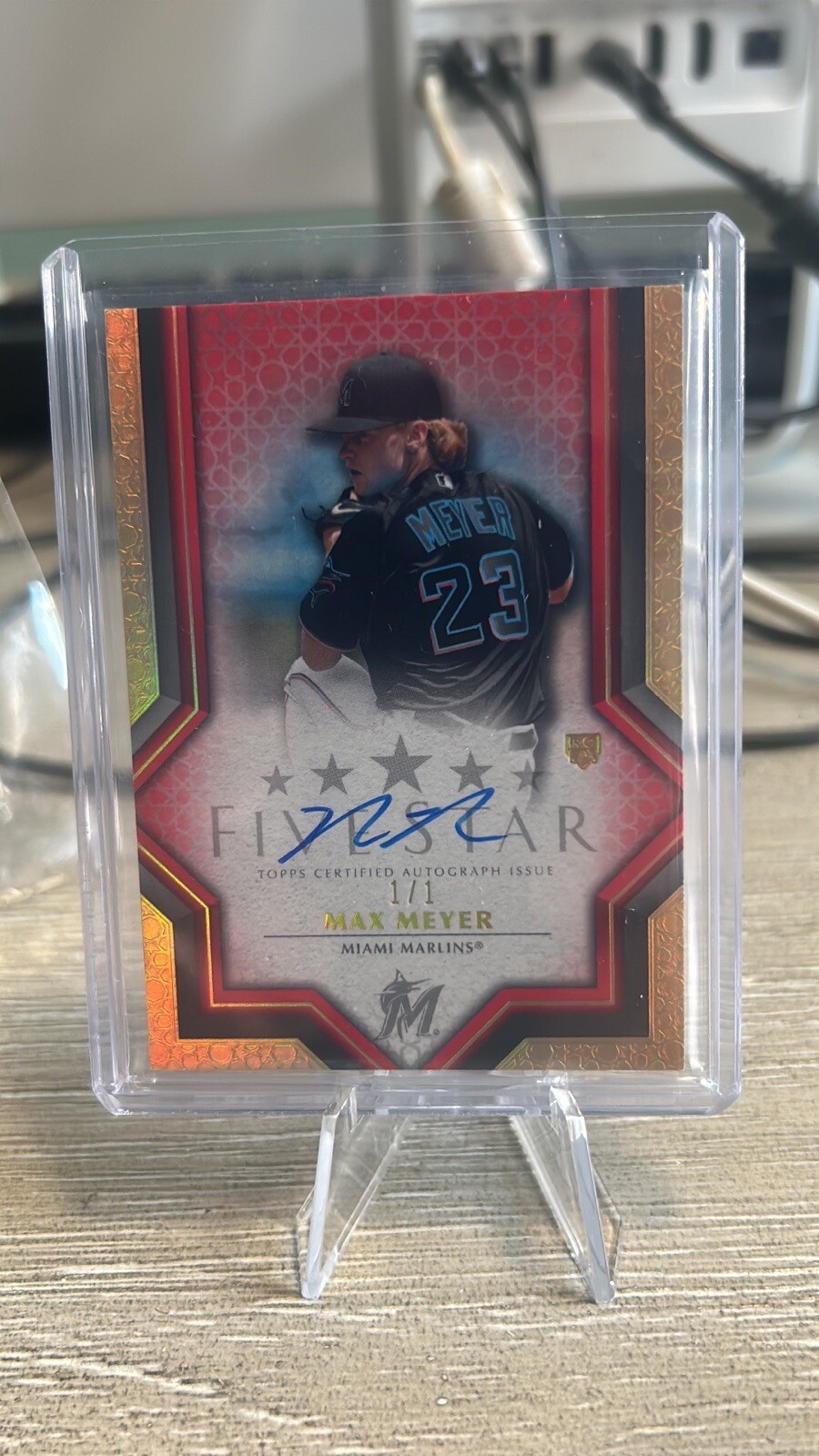 2023 Topps Five Star MAX MEYER Auto ON CARD AUTO MIAMI MARLINS 1/1 ...
