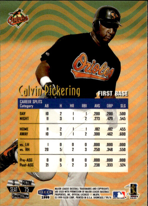 1999 Flair Showcase Calvin Pickering 75 Baltimore Orioles | eBay