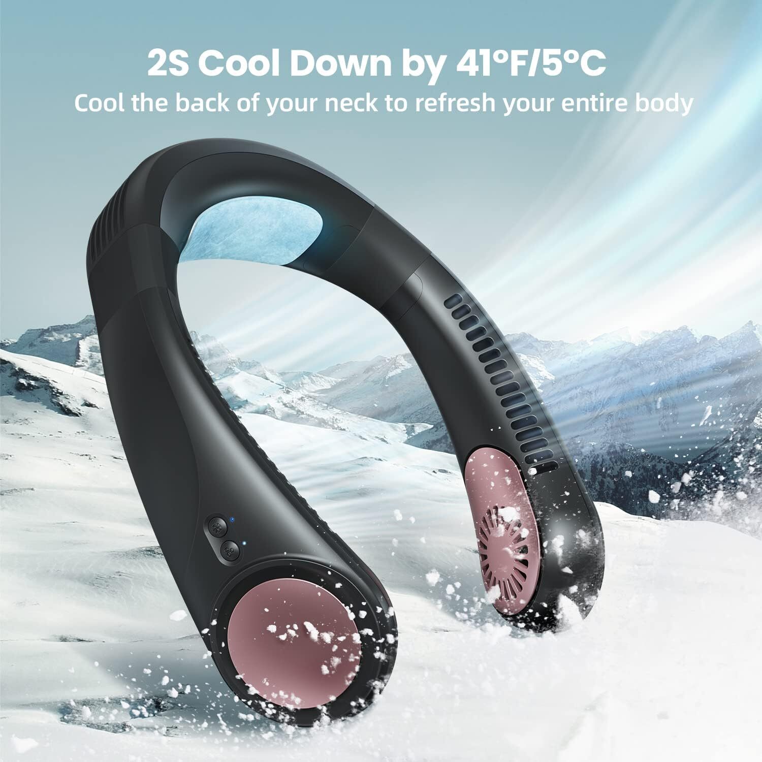 LEMOISTAR Portable Neck Fan 4000mAh Battery Operated Hands-Free USB Fan ...