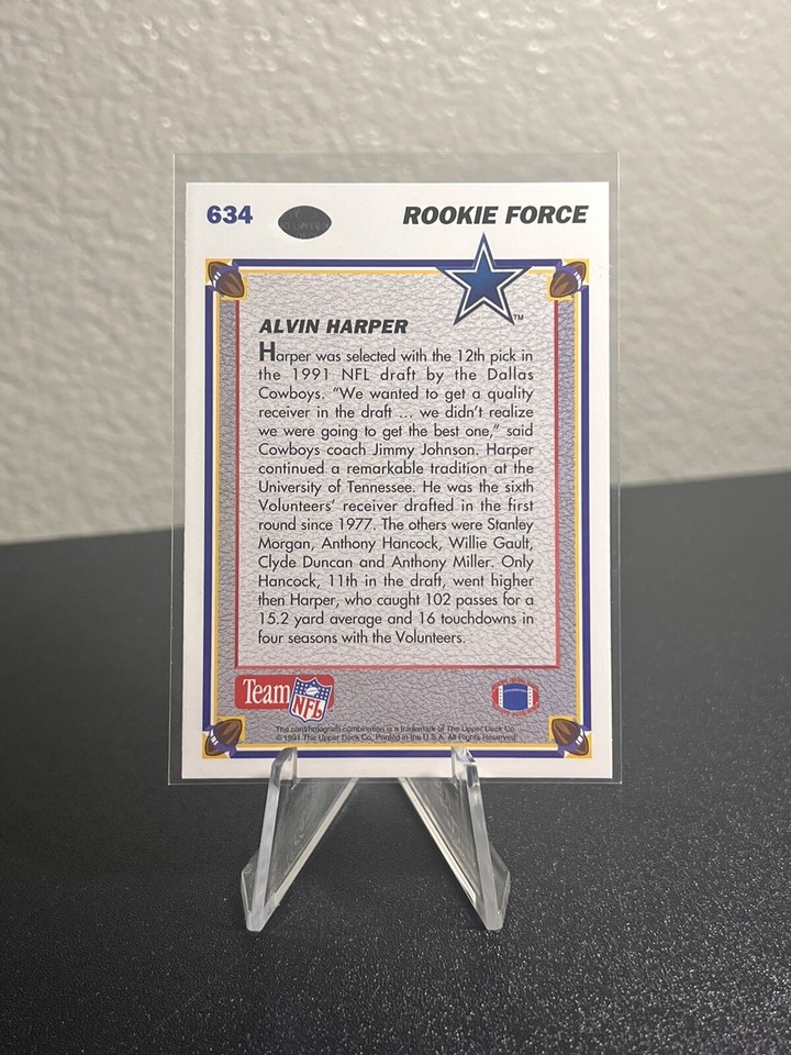 1991 Upper Deck Football Card #634 Alvin Harper Rookie Force-NM/M | eBay