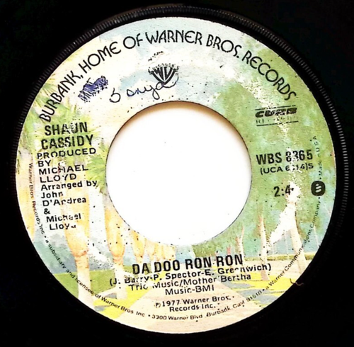SHAUN CASSIDY DA DOO RON RON/ HOLIDAY WARNER BROS. RECORDS VINYL 45 77 ...