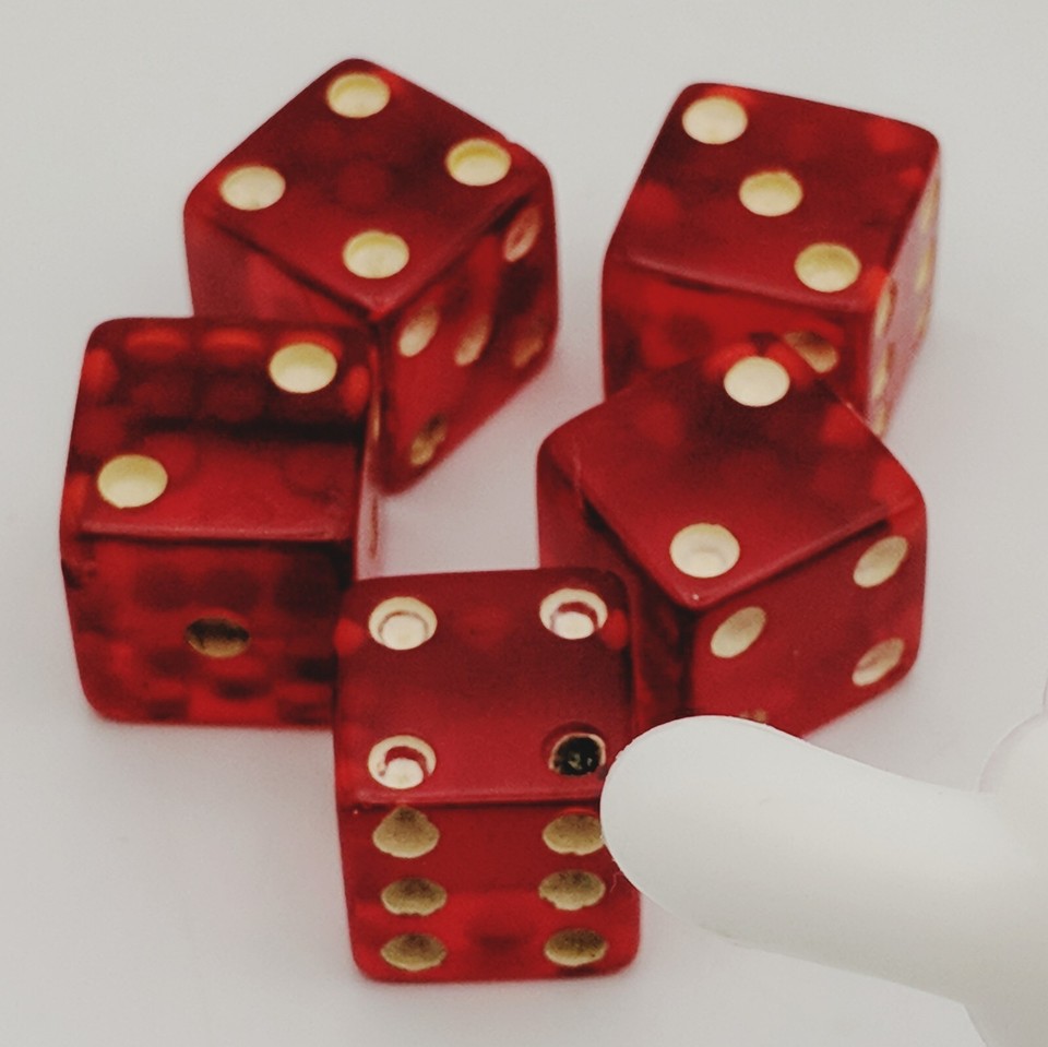 Vintage Red Bakelite Translucent Dice Lot Group of 5 Tested 5/8" | eBay