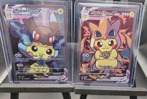 Pokemon Pikachu Mega Charizard X And Mega Charizard Y Custom Full Art ...