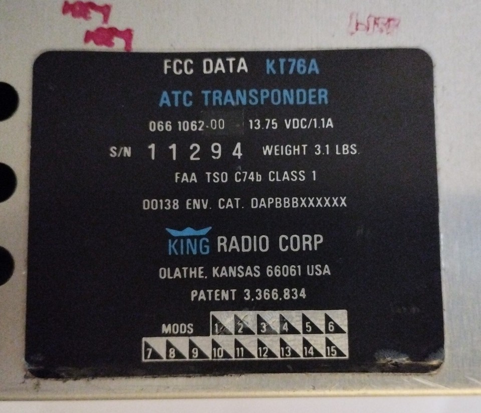 bendix king KT-76A Transponder 066-1062-10 | eBay UK