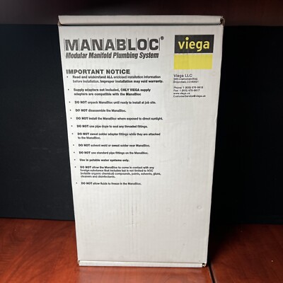 Viega 49610 PureFlow 1/2 x 14 Manabloc 8 cold 6 hot 14 Port New Open ...