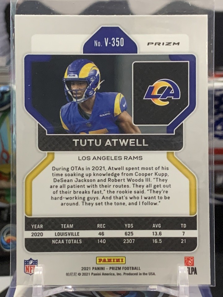 TUTU ATWELL 2021 PANINI PRIZM #V-350 VARIATION ROOKIE NO HUDDLE PRIZM ...