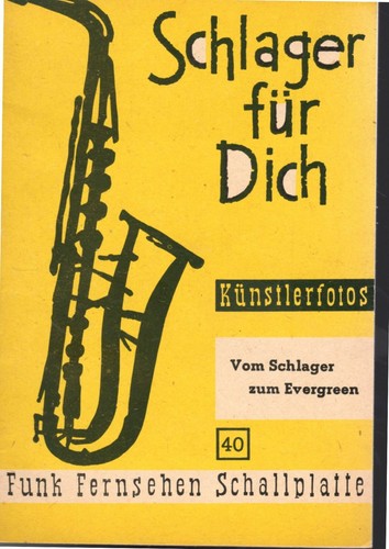 (Piccolo Libretto) DDR Schlager per Dich Libretto Nr. 40 VEB Canzone Il ...