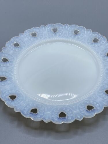 Highly Collectable~ Opalescent Moonstone Plate With Scalloped Heart ...