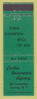 Matchbook Cover - Curtis Insurance Agency Corning NY | eBay