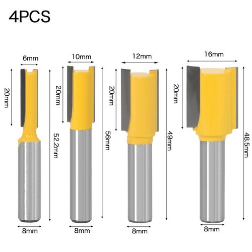 Premium Quality Router Bits for Woodworking 4pcs 8mm Shank Straight ...