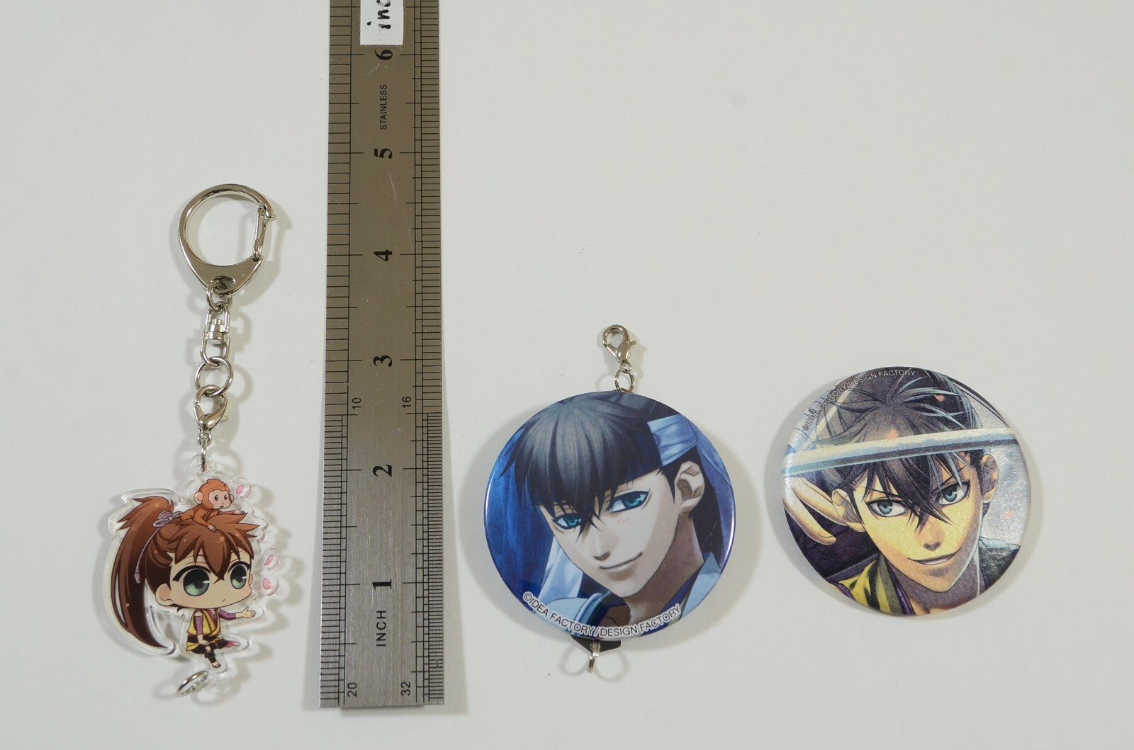 Hakuoki Heisuke Todo Set Keychain Can badge Pin button Japan Anime # ...