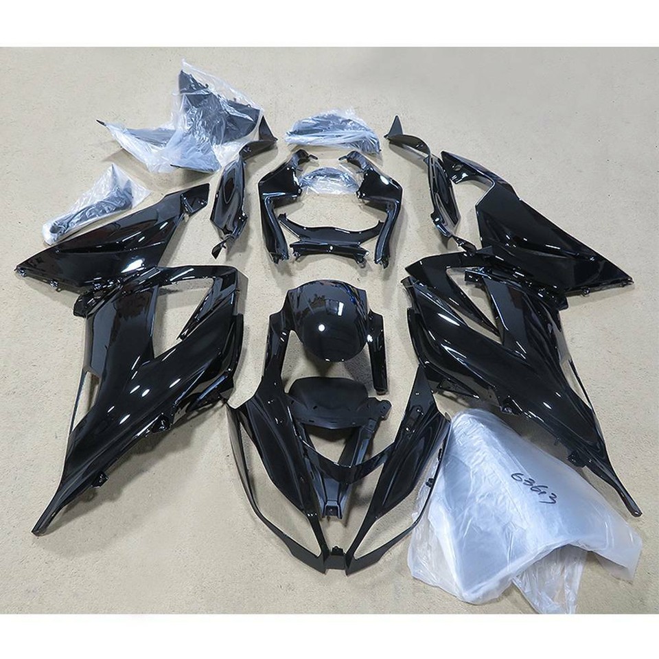 For Kawasaki Ninja ZX-6R ZX6R ZX636 2013-2018 Glossy Black Fairing Kit ...
