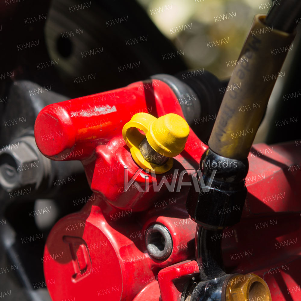 Yellow brake bleeder caliper cap screw valve dust cover rubber retainer ...