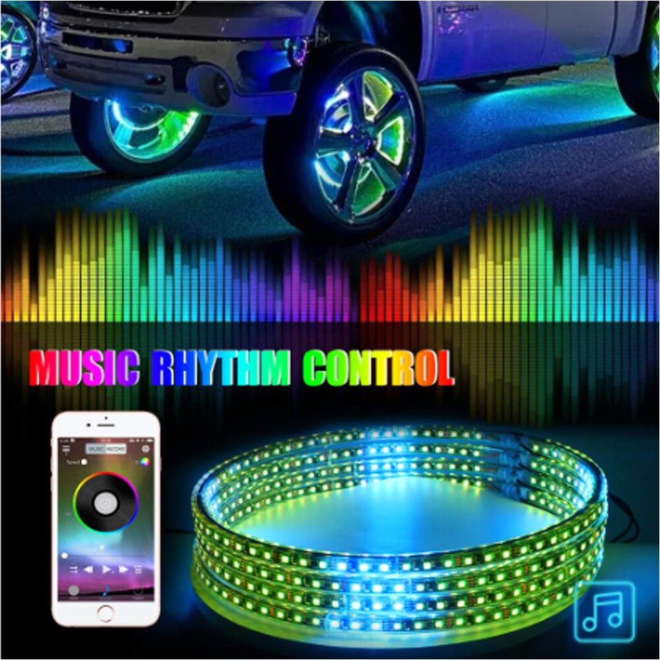Car 15.5'' RGBW LED Wheel Ring Lighting Kits For Chevy Silverado 1500 ...