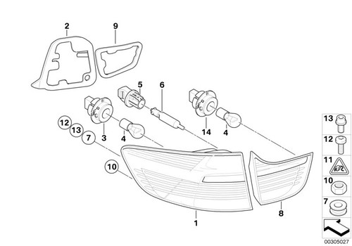 BMW Genuine Rear Tail Light Bulb Socket P21W Lighting Replacement ...