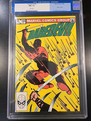 Daredevil #189 CGC Graded NM+ 9.6 Death of Stick Frank Miller! Marvel ...
