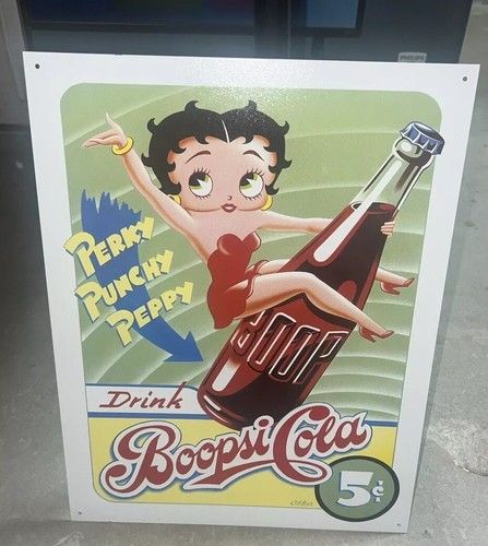 Vintage Betty Boop "Drink Boopsi Cola" Tin Sign 1992 Vintage 12.5 x 16 ...