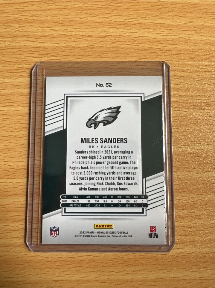 2022 PANINI DONRUSS ELITE MILES SANDERS STATUS SPARKLE BLUE /275 EAGLES ...