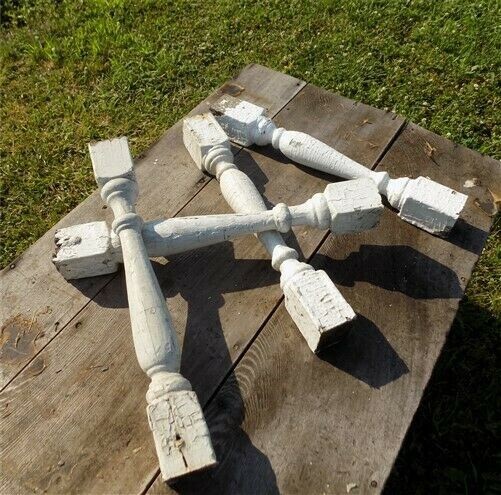 4 Balusters White Wood Architectural Salvage Spindles Porch Post House ...