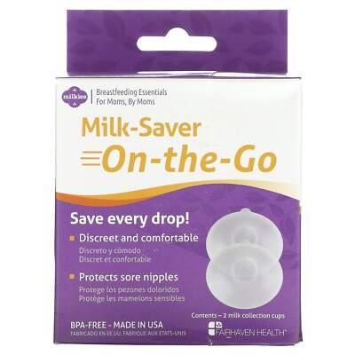 2 X Fairhaven Health, Milkies, Milk-Saver-On-The-Go, 2 Milk Collection ...