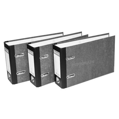 Set of 3 Lever Arch Files A5 70mm Grey Half Size Paper Document Storage ...