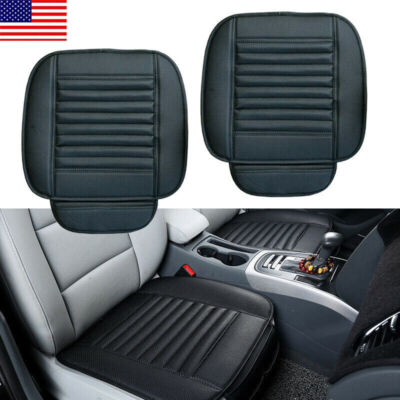 2x Car PU Leather Front Seat Cover Protector Breathable Cushion Pad ...