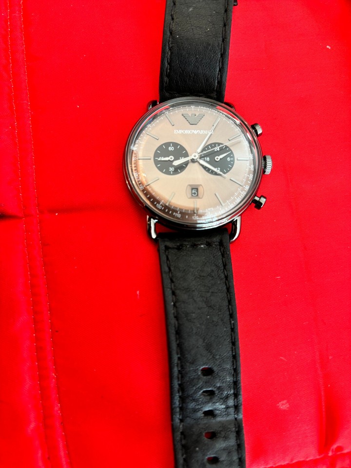 New Emporio Armani Chronograph Date quartz Men watch AR11141 Brown Dial ...