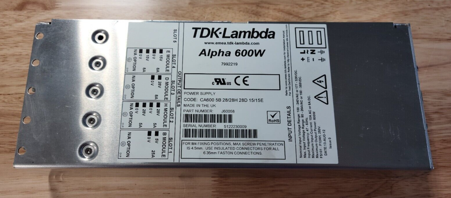Lambda 600W 6-Output Power Supply, 5V, 15V, 28V | eBay