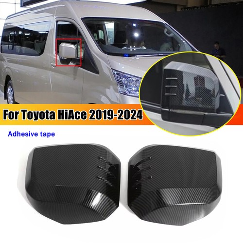 Carbon Fiber ABS Rearview Side Mirror Cover Trim For Toyota HIACE 2019 ...