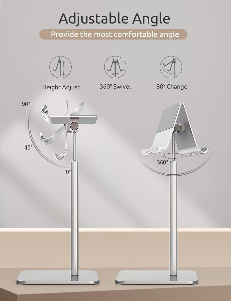 Stand Height Angle Adjustable, Eye-Level Desktop iPad Stands Holder for ...