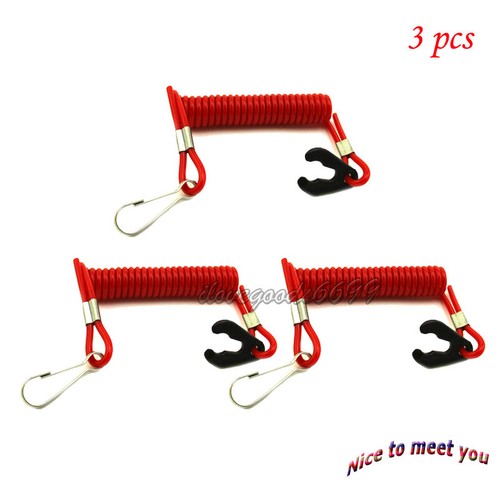 3x Safety Tether Lanyard Cord Kill Switch ATV Jet Ski Boat Yamaha ...