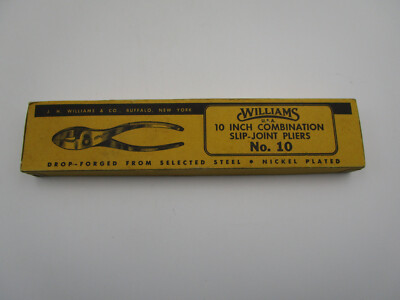 Vintage Williams USA No. 10 Combination Slip-Joint Pliers 10" box BOX ...