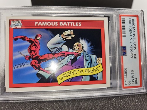 1990 MARVEL UNIVERSE DAREDEVIL vs KINGPIN #95 PSA 10 GEM MINT IMPEL ...