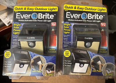 PAIR New AS SEEN ON TV Ever Brite Motion-Activated Solar Power LED ...