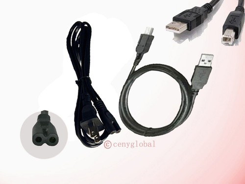 2-Pin AC Power Cable&USB Cord For Canon All-In-One Printer PIXMA i iP ...