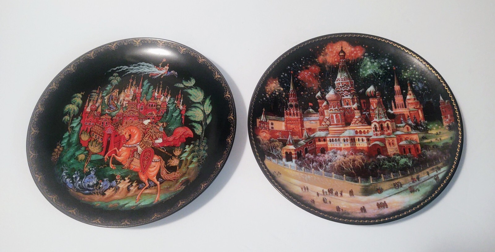 Vtg. Jewel Golden Russian Story Plate Ruslan & Lyudmila St. Basil's ...