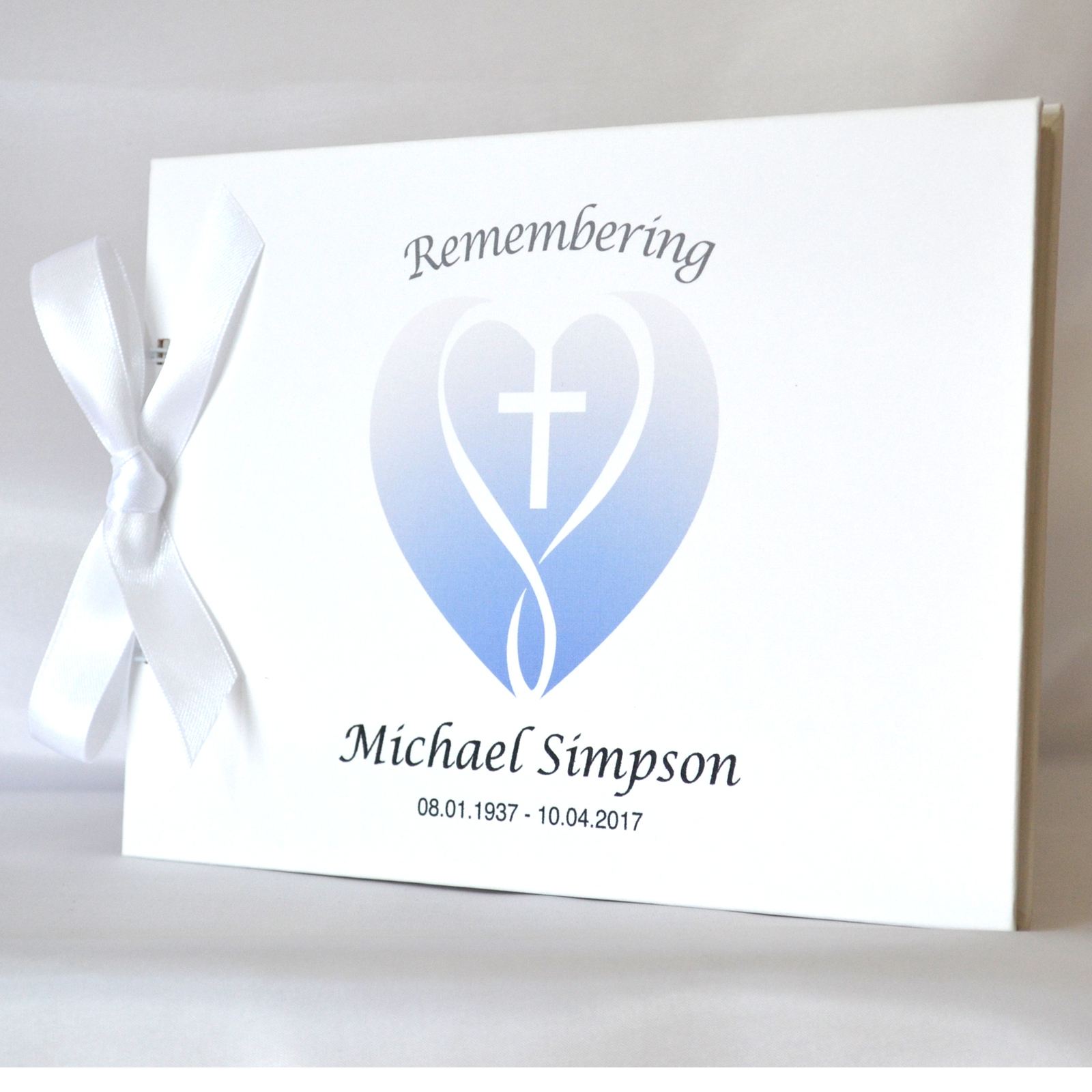 Personalised Book of Condolence Bereavement Funeral Guest Book ...