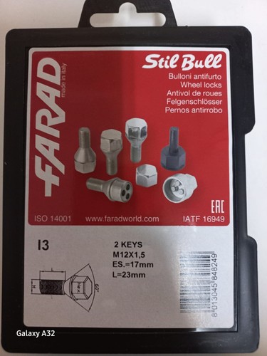 Kit 4 Bulloni Antifurto Auto Farad Stil Bull Nissan Qashqai (J12) dal ...