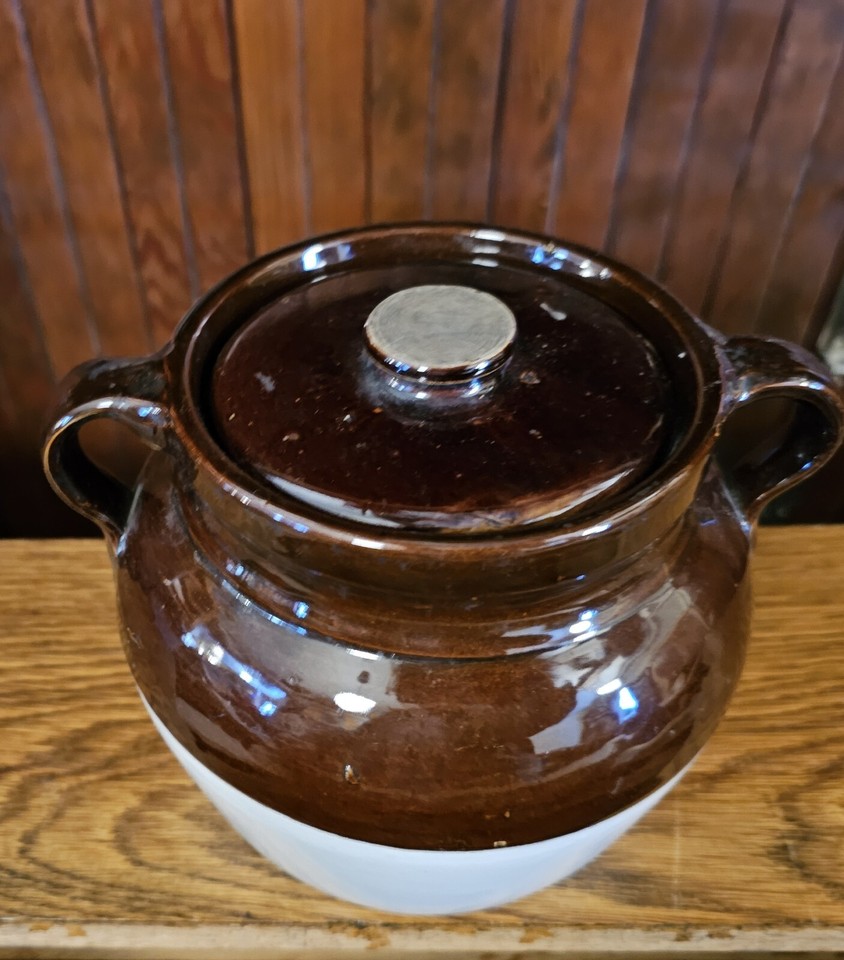 Red Wing Stoneware Bean Pot Crock 2 Handle, Two-tone ... Nice | eBay