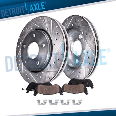Front Drilled Slotted Disc Rotors Ceramic Brake Pads for 2004-2009 ...