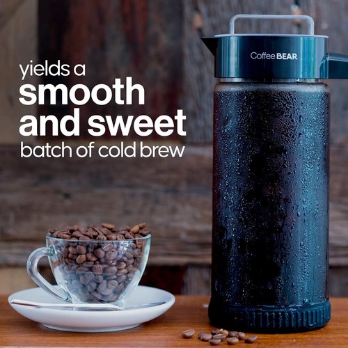 Coffee Bear Cold Brew Coffee Maker 1.3L (44OZ) Reusable Mesh Filter ...