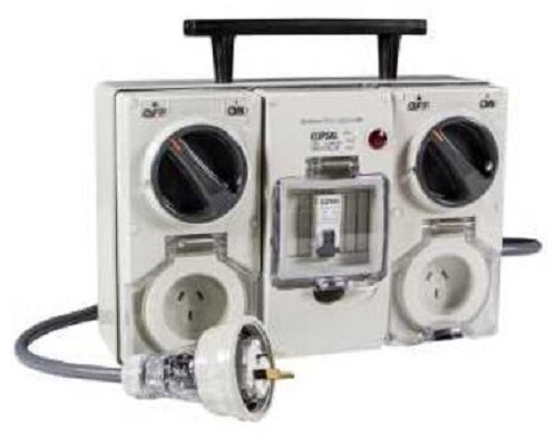 Clipsal PORTABLE RCD PROTECTED SWITCHED SOCKET 10A Twin 3-Flat Pins ...